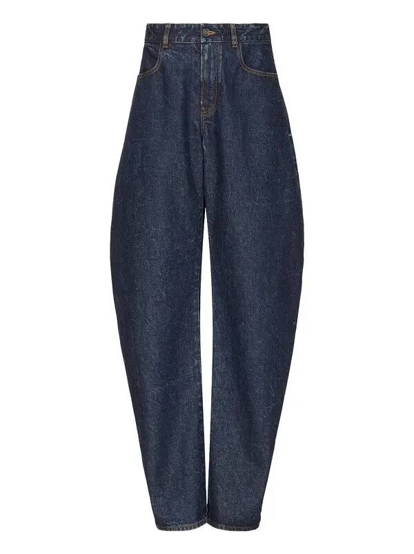 Alaïa Low Round Leg Jeans - Dock Blue