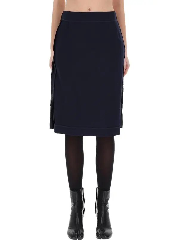 MAISON MARGIELA Midi Skirt With Zipper - Blue