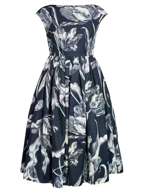 Erdem Floral-print Sleeveless Midi Dress - Blue