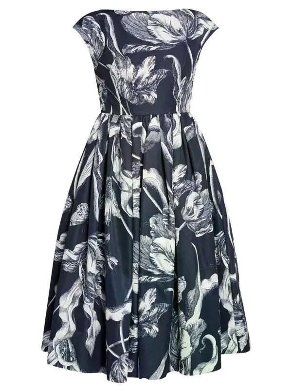 Erdem Floral-print Midi Dress - Blue
