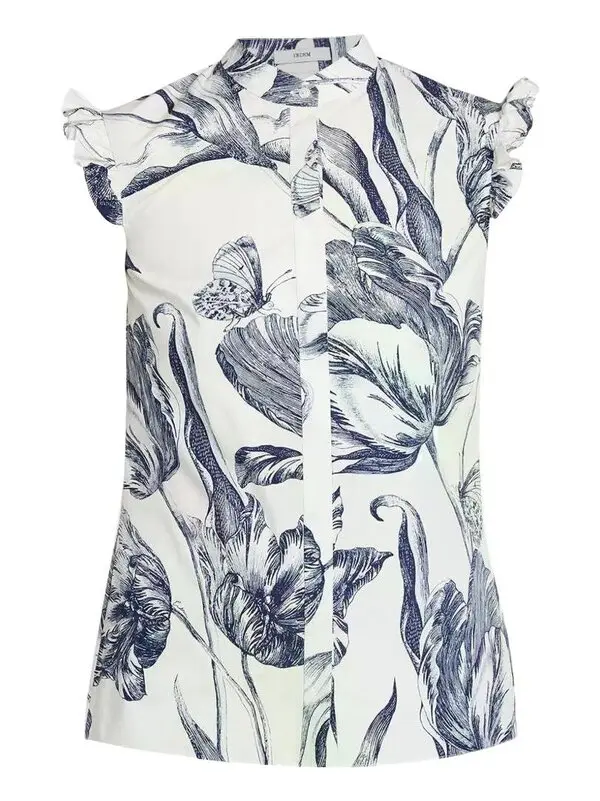Erdem Floral-print Sleeveless Blouse - Neutrals