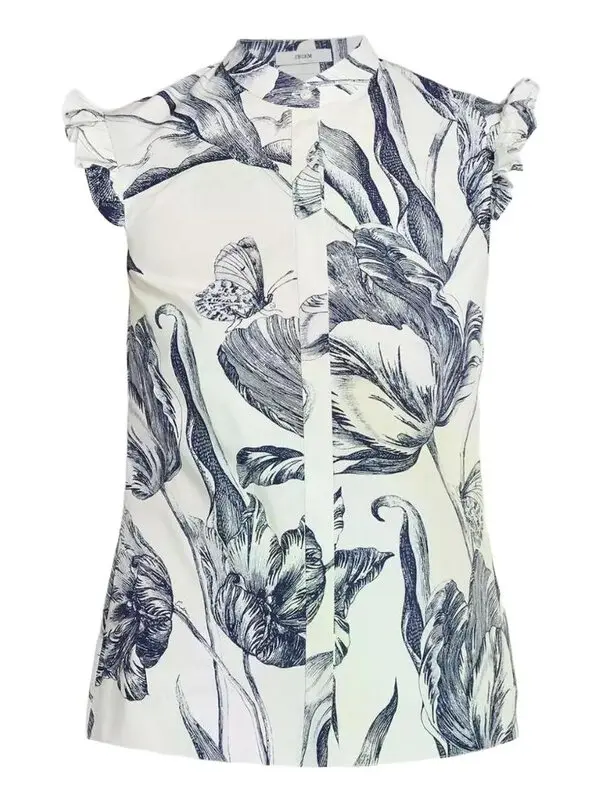 Erdem Floral-print Sleeveless Blouse - White