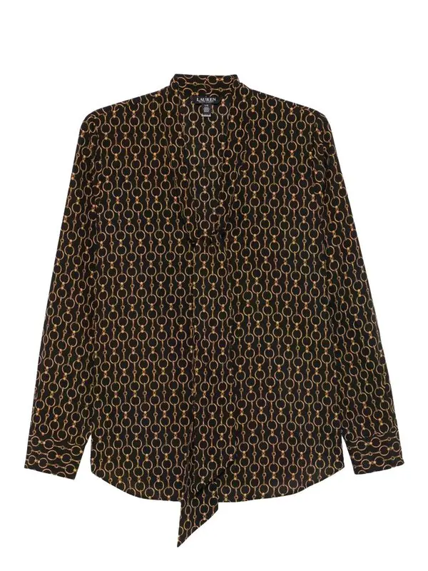 Ralph Lauren Chain Print Blouse - Black