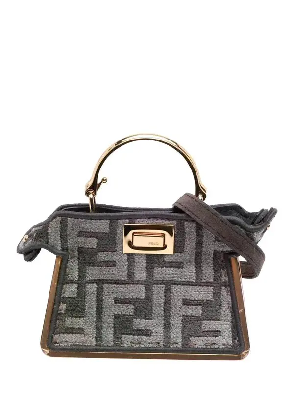 Fendi Nano Zucca Cashmere Peekaboo Iseeu Maxi Handle Satchel - Grey