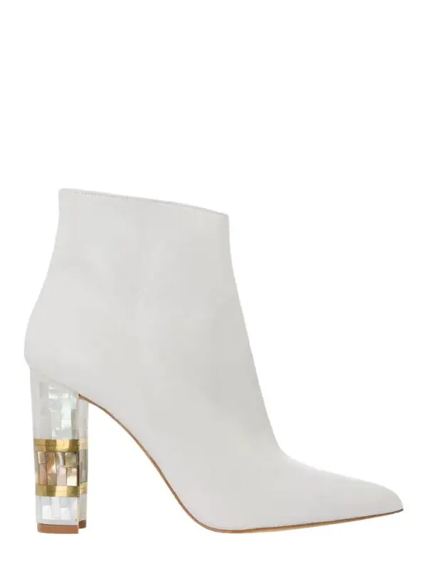 FREYA ROSE Jasmine Leather Ankle Boots - White