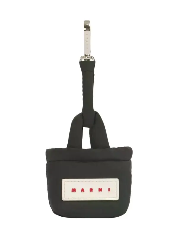 Marni Puffed Stitching Keyring - Black