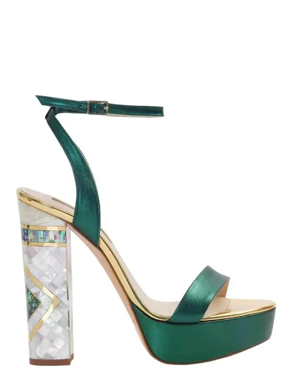 FREYA ROSE Arte Ankle-strap Heeled Sandals - Green