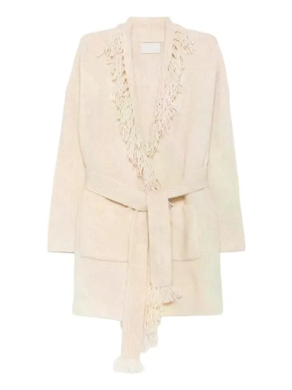 Hemisphere Fringed Belted Jacket - Neutrals