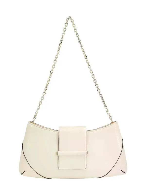 JIMMY CHOO Snake-embossed Leather Shoulder Bag - White