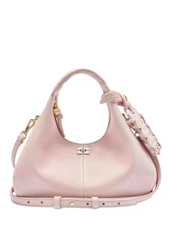 GANNI Logo-detail Charm Tote - Pink