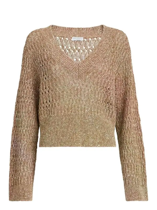 Brunello Cucinelli V-neck Sweater - Neutrals