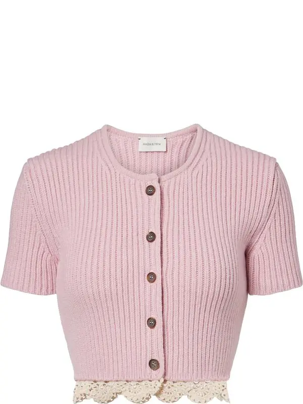 Magda Butrym Crochet-trimmed Cashmere Top - Pink