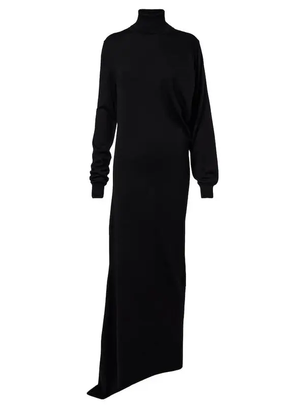 Magda Butrym Knitted Wool Gown - Black