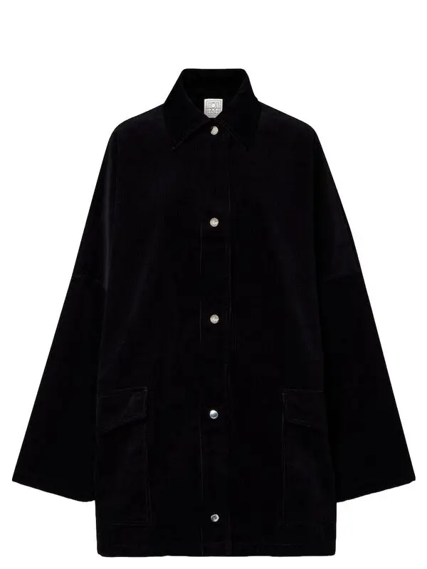 TOTEME Cotton Corduroy Overshirt - Black