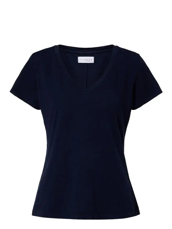 Velvet By Graham & Spencer Lilith Cotton T-shirt - Blue