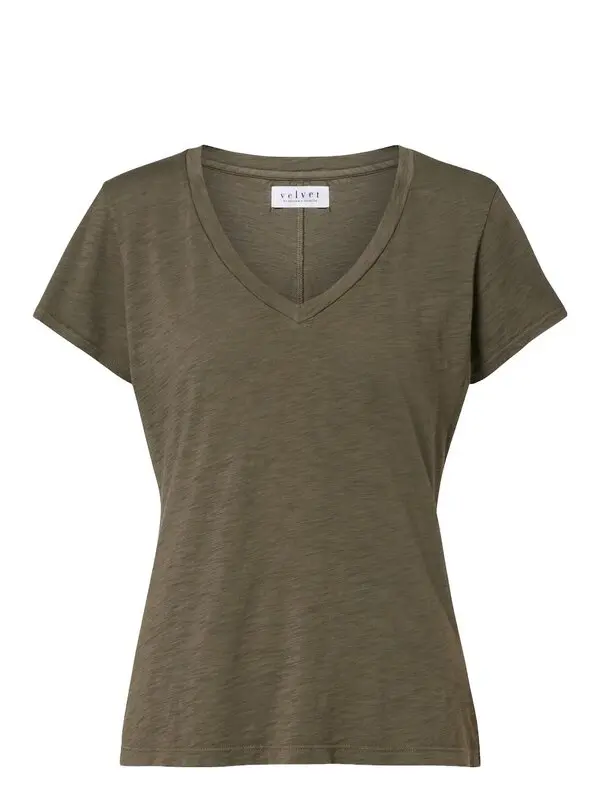 Velvet By Graham & Spencer Lilith Cotton T-shirt - Green