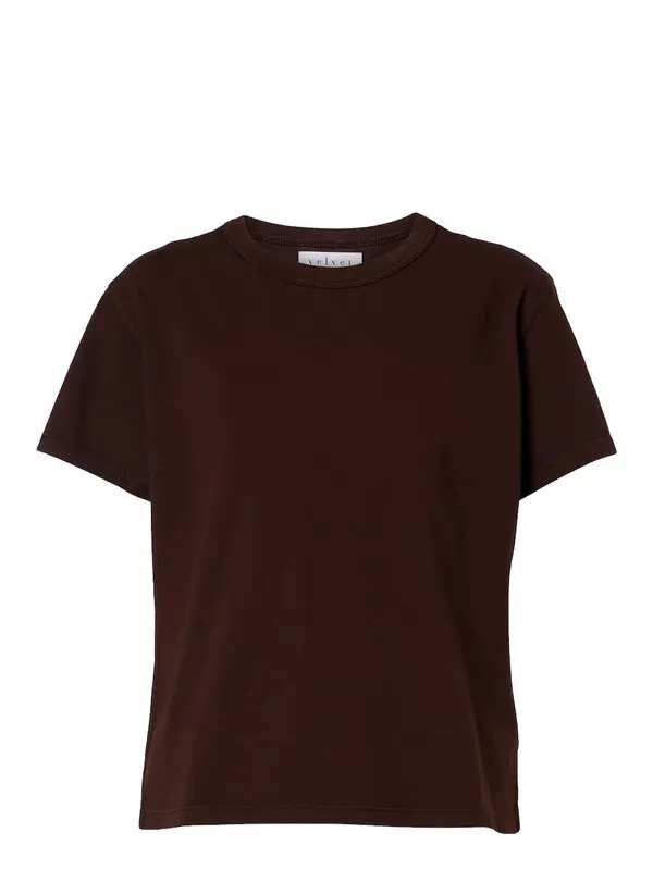 Velvet By Graham & Spencer Leigh Cotton Jersey T-shirt - Brown