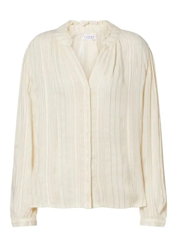 Velvet By Graham & Spencer Cynthia Striped Blouse - White