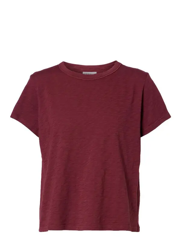 Velvet By Graham & Spencer Marika Cotton Jersey T-shirt - Burgundy