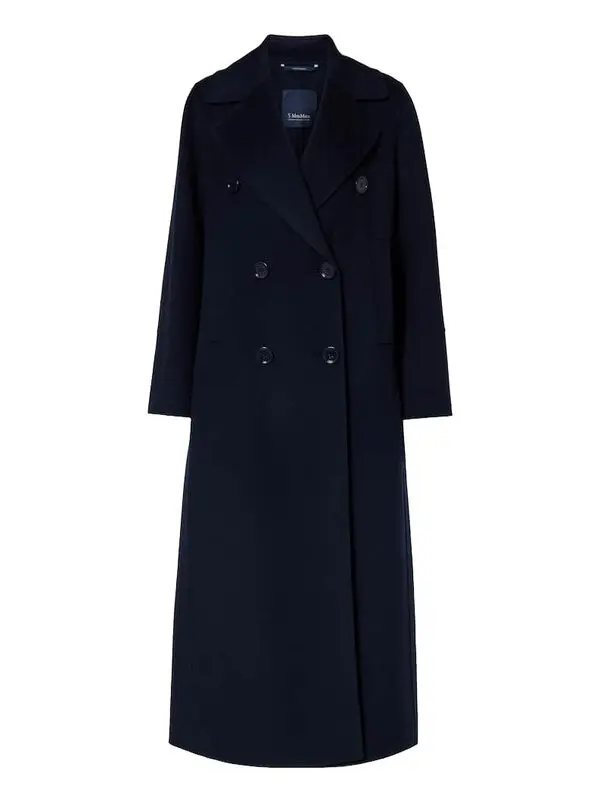 Max Mara Custodi Double-breasted Virgin Wool Coat - Blue