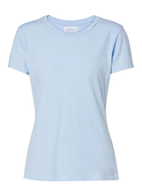 Velvet By Graham & Spencer Odelia Cotton T-shirt - Blue