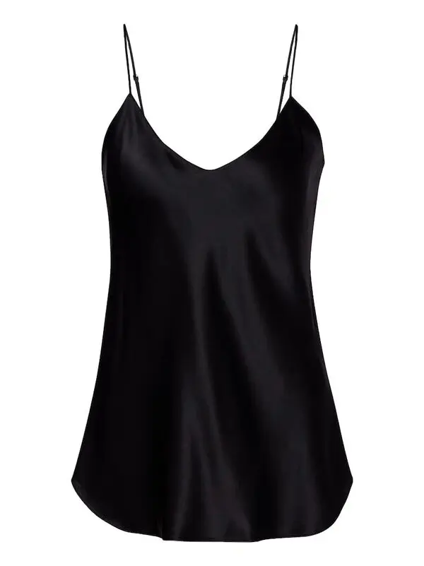 NILI LOTAN Isabella Silk Satin Camisole - Black