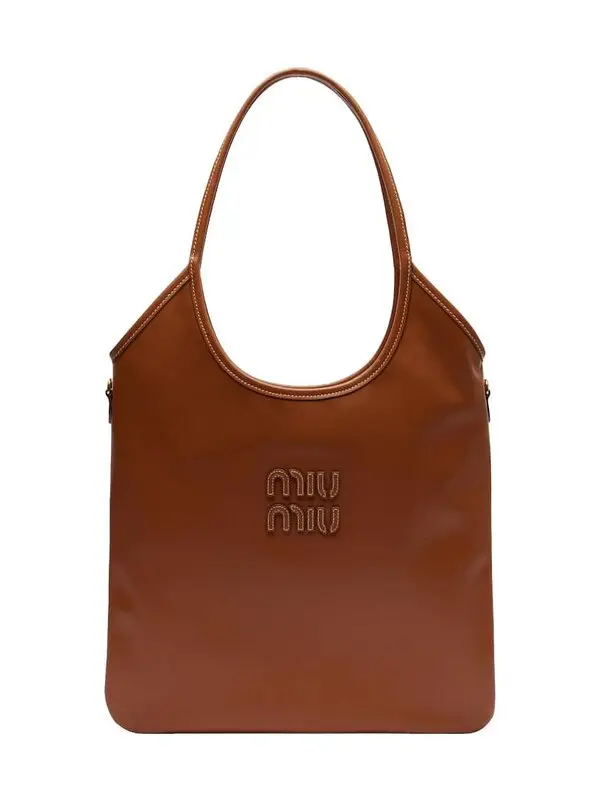 Miu Miu Ivy Leather Tote - Brown