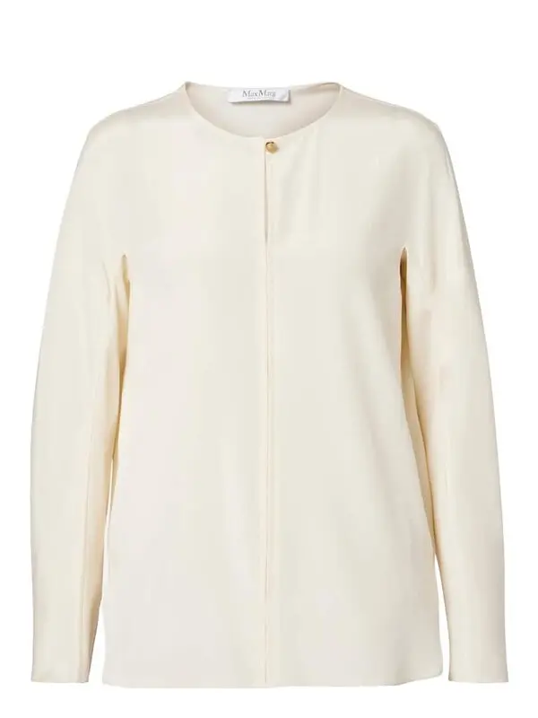 Max Mara Mitico Silk-blend Cady Top - White