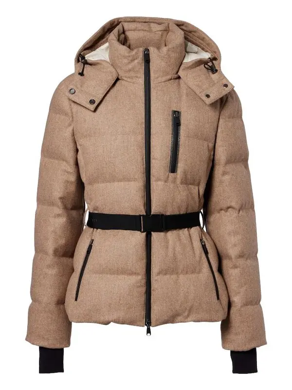 Brunello Cucinelli Virgin Wool Flannel Down Jacket - Beige