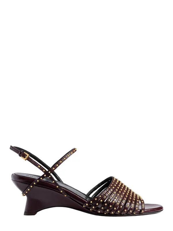 Khaite Drew Studded Sandal - Bordeaux