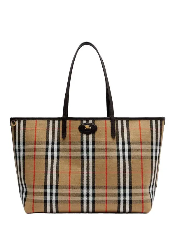 Burberry Reversible Medium Leather Tote Bag - Brown