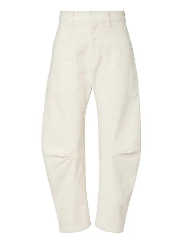 NILI LOTAN Shon Corduroy Barrel-leg Pants - White