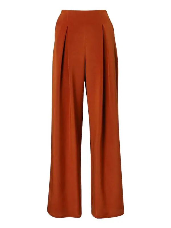 Max Mara Palude Silk-blend Crêpe Wide-leg Pants - Orange
