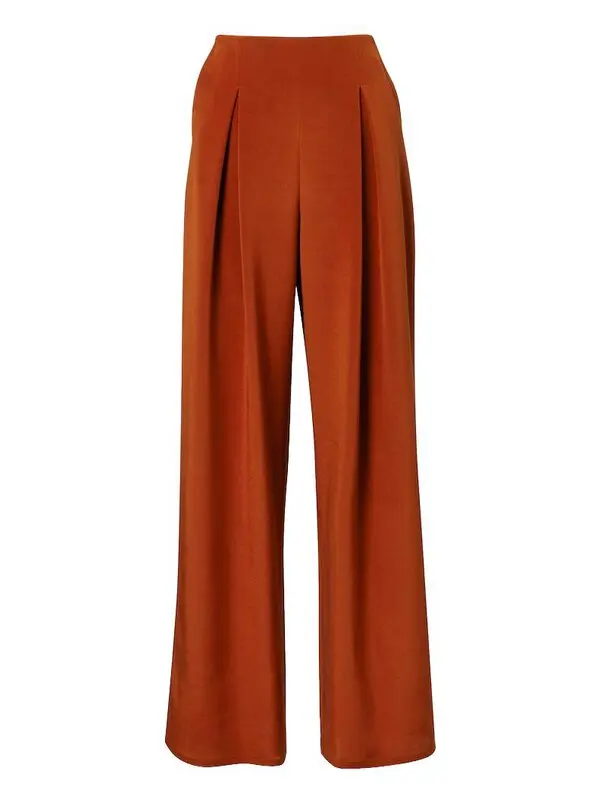 Max Mara Palude Silk-blend Crêpe Wide-leg Pants - Orange