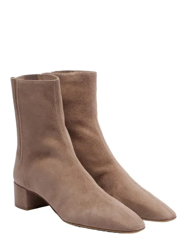 AQUAZZURA Saint Honoré Suede Ankle Boots - Beige