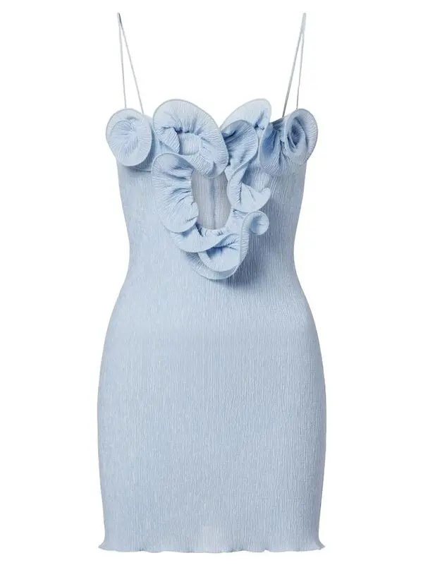 Magda Butrym Ruffled Crêpe Minidress - Blue