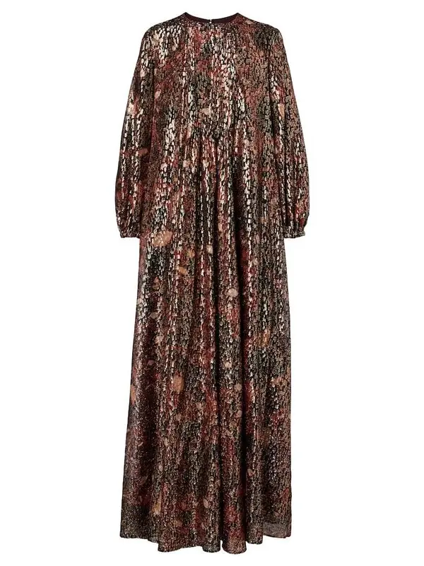 Max Mara Zinnia Silk-blend Maxi Dress - Brown