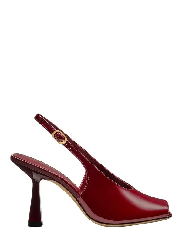 STUART WEITZMAN 85mm Val Patent Leather Slingback Pumps - Cream.
