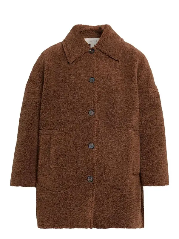 The Great. The Plush Car Coat - Brown