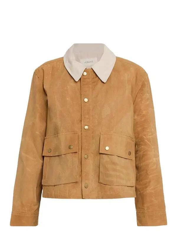 The Great. The Waxed Swingy Jacket - Brown