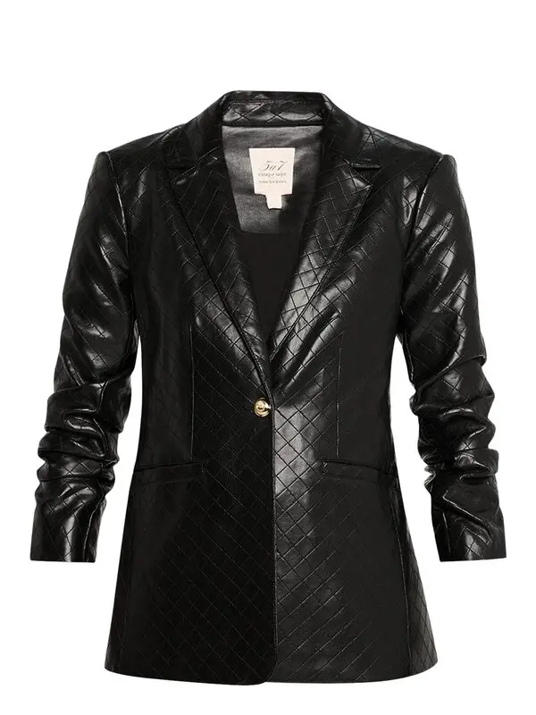 Cinq À Sept Khloe Vegan Leather Blazer - Black