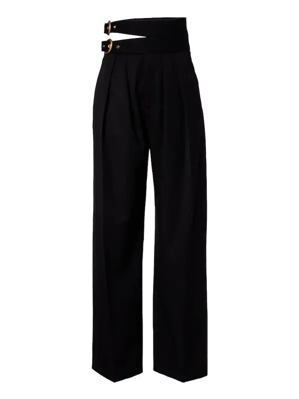 Chloé Virgin Wool Wide-leg Trousers - Black