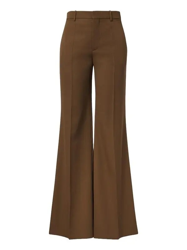Chloé Virgin Wool Wide-leg Trousers - Brown