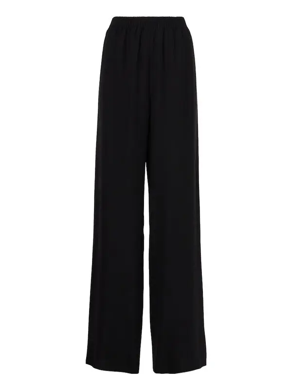 Valentino Garavani Cady Couture Wide-leg Silk Pants - Black