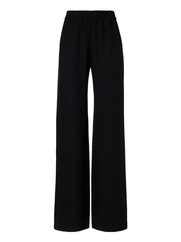 Valentino Garavani Cady Couture Wide-leg Silk Pants - Black