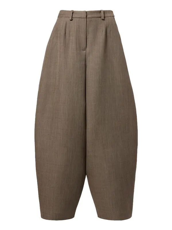 Magda Butrym Wool Barrel-leg Pants - Beige