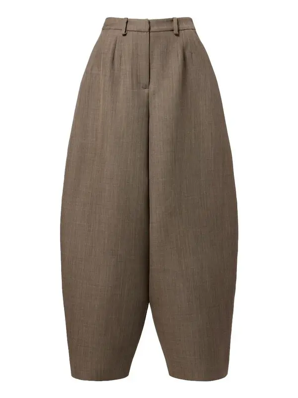 Magda Butrym Wool Barrel-leg Pants - Beige