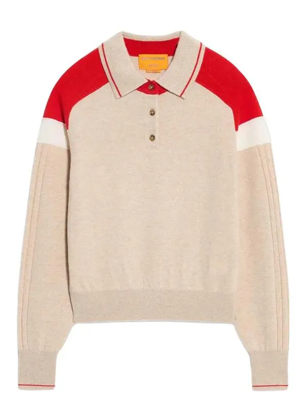 Guest In Residence Cashmere Knit Polo Sweater - Beige