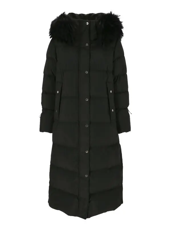 MOORER Down Padded Coat With Fur Trim - Black