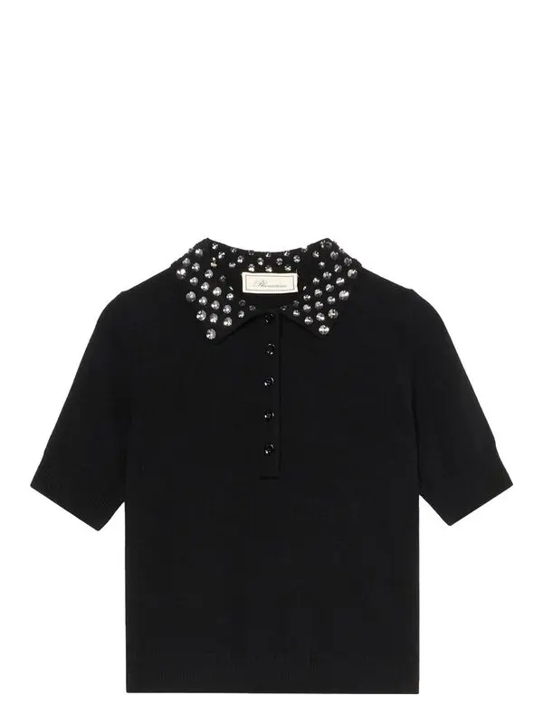 Blumarine Short-sleeve Polo Shirt - Black
